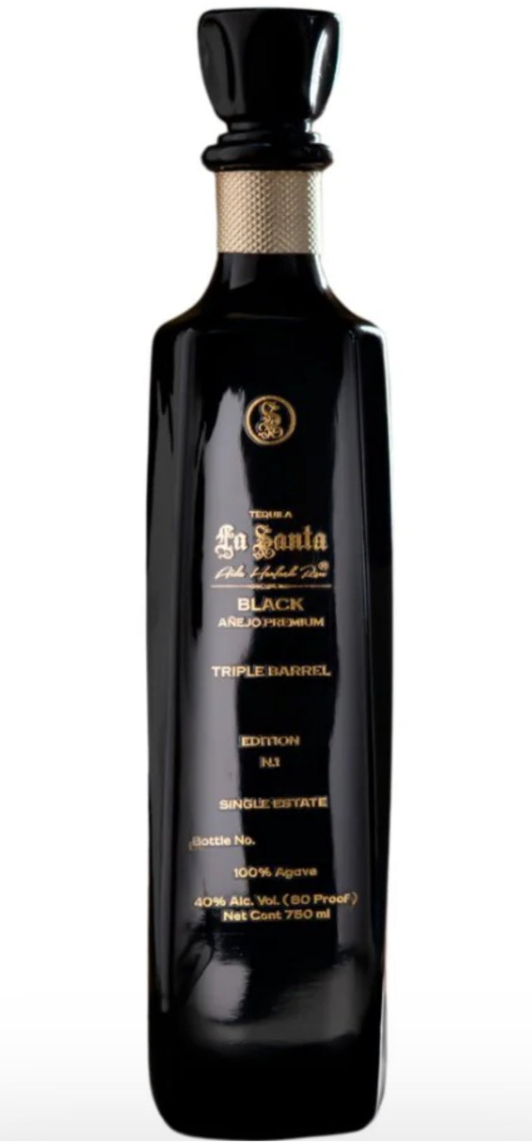 La Santa Black Premium Triple Barrel Añejo Tequila — Rare Tequilas
