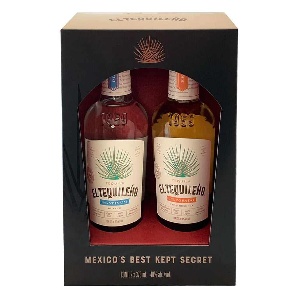 El Tequileño Platinum Blanco & Reposado Mini Gift Set (375 ml) — Rare ...
